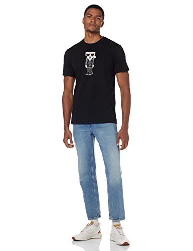 Karl Lagerfeld Paris mens Kocktail Karl Short Sleeve Crew Neck T-shirt T Shirt, Black, Medium US