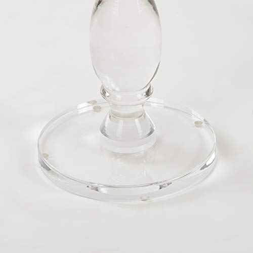 LIKENOW Acrylic End Table,Acrylic Side Table,Modern Nightstand with Clear Small Round Top and Solid Post for Living Room,Bedroom and Lobby 18.9x18.9x23.6High inches