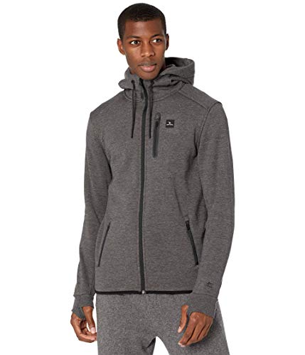 Rip Curl Men's Departed Anti Series Technical Zip Up Hooded Sweatshirt, Charcoal Grey 21, Medium