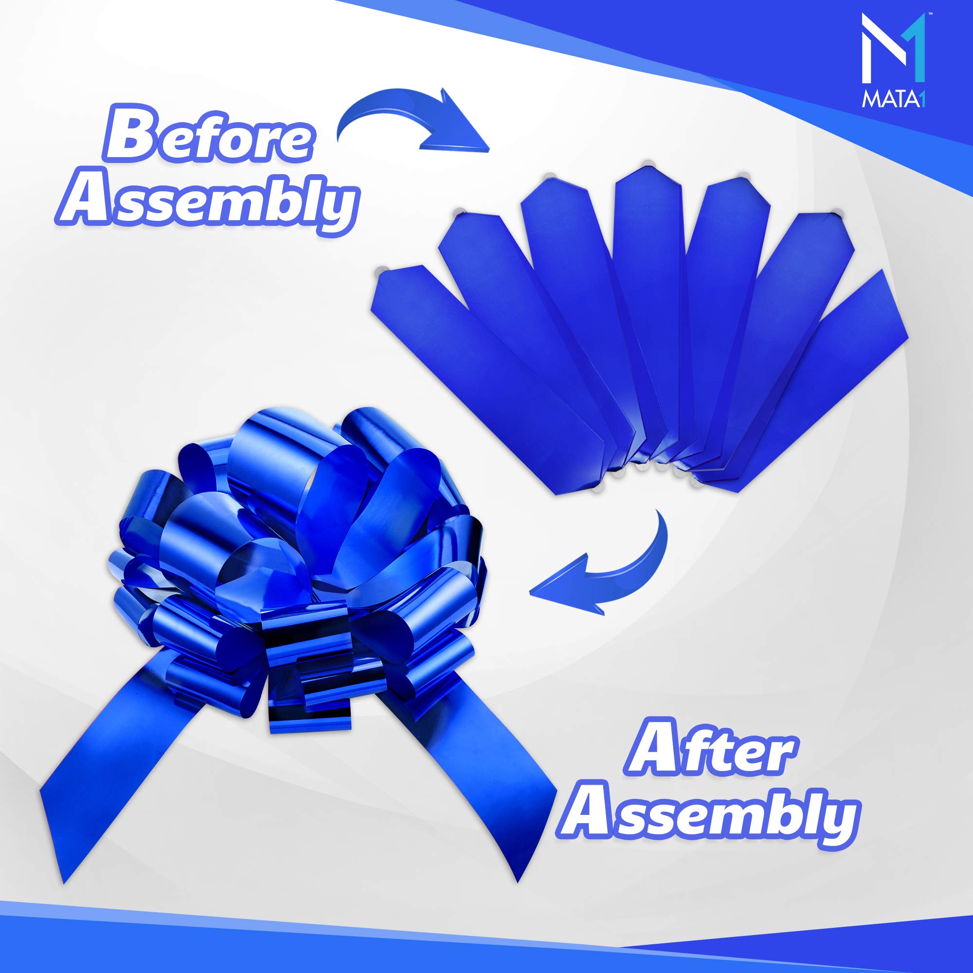 Mata1 Big Car Bow (Blue, 18 inch) Giant Gift Bows, Big Bow for Car, Gift Bow, Big Blue Bow, Large Car Bow, Big Gift Bow, Car Pull Bow, New Car Bow, Huge Car Bows, Car Ribbon Bows