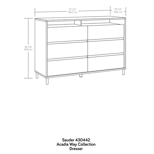 Sauder Acadia Way Modern 6-Drawer Dresser in Raven Oak, Raven Oak Finish