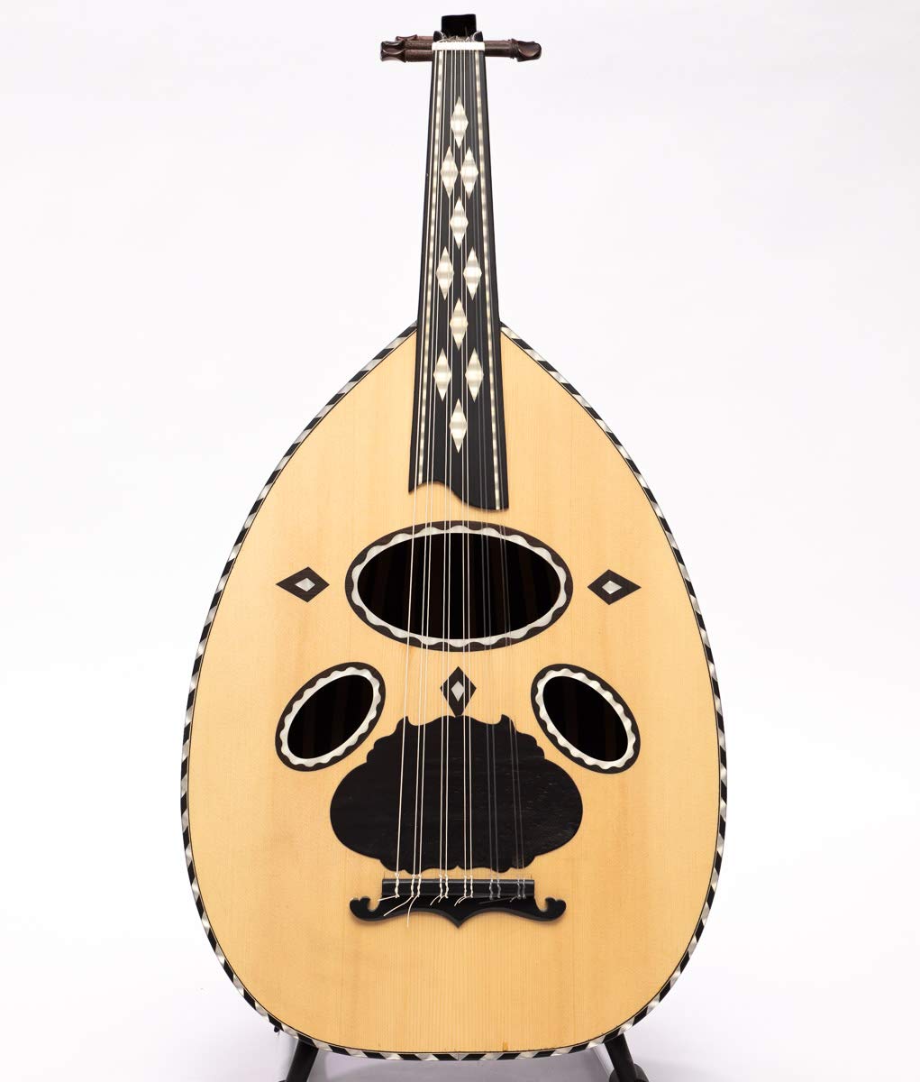 Egyptian Oud Classic Black Stringed Instrument Aoud Ud with Soft Case and Picks