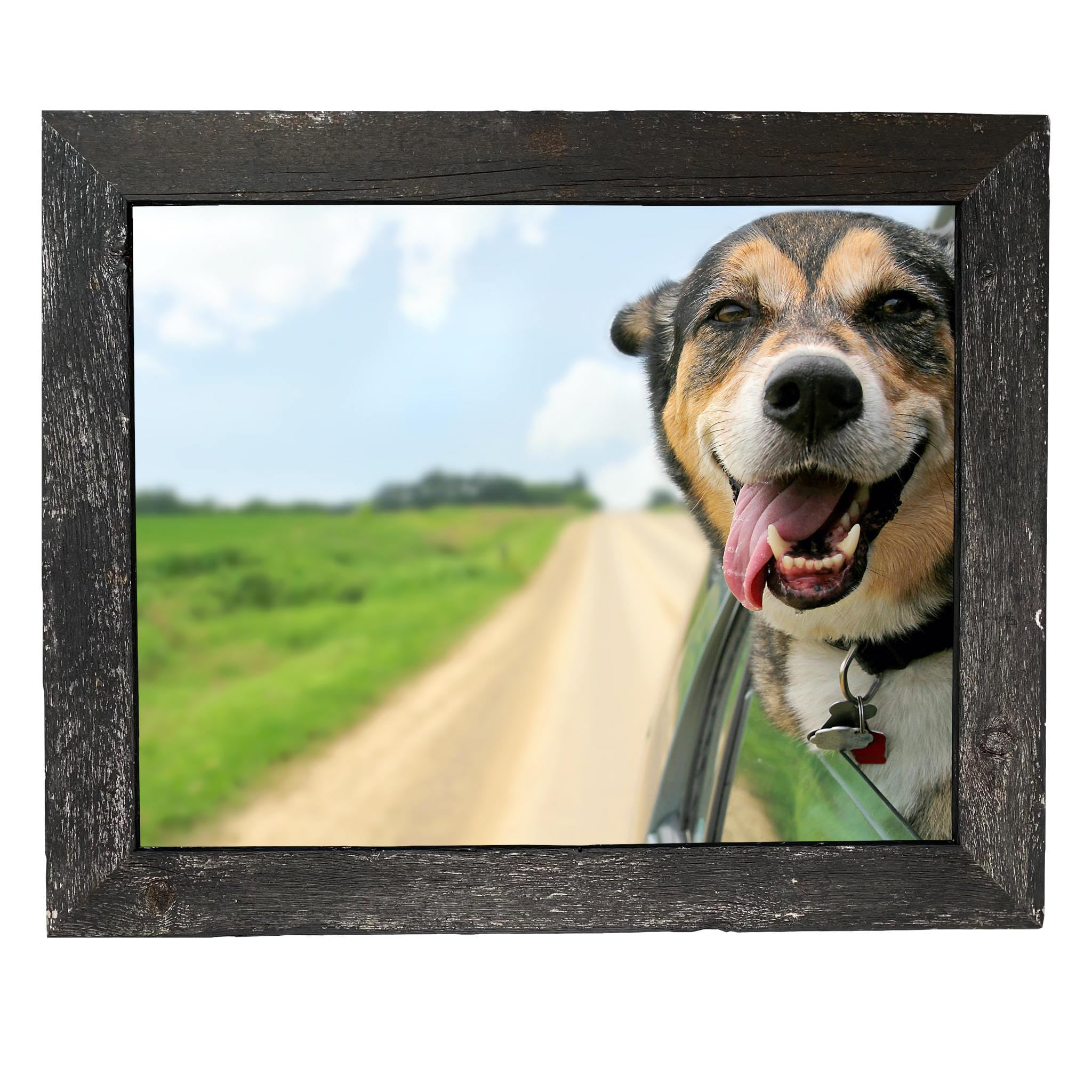 BARNWOODUSA Farmhouse 16x20 Picture frame 1 1/2 inch Molding 100% Reclaimed Wood Rustic Smokey Black