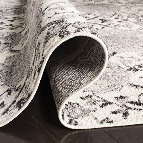SAFAVIEH Madison Collection 9' x 12' Cream Silver MAD600D Boho Chic Glam Paisley Non-Shedding Living Room Bedroom Dining Home Office Area Rug