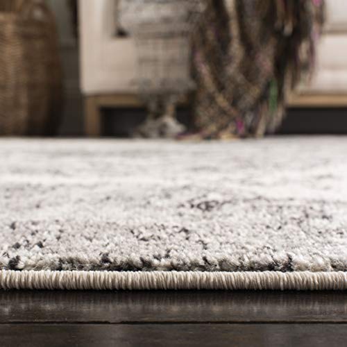 SAFAVIEH Madison Collection 9' x 12' Cream Silver MAD600D Boho Chic Glam Paisley Non-Shedding Living Room Bedroom Dining Home Office Area Rug