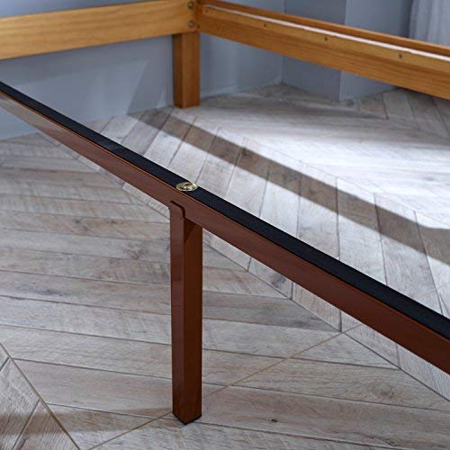 MUSEHOMEINC Solid Wood Platform Bed with Headboard for Bedroom,Wood Slat Support & No Box Spring Needed, Unique Style Design,Queen