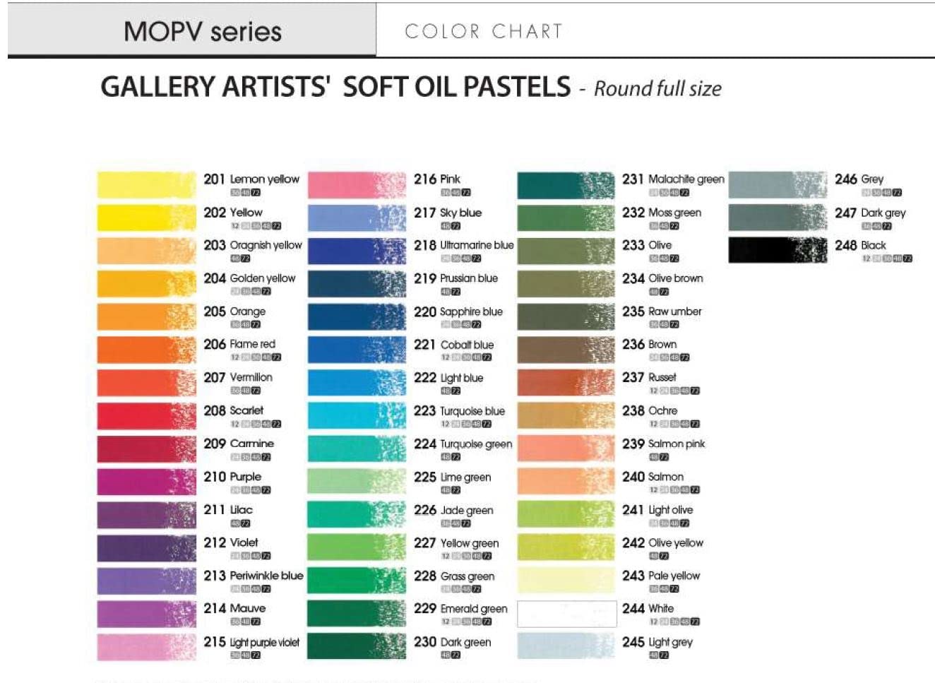 Mungyo Gallery Soft Oil Pastels Set of 48 - Assorted Colors