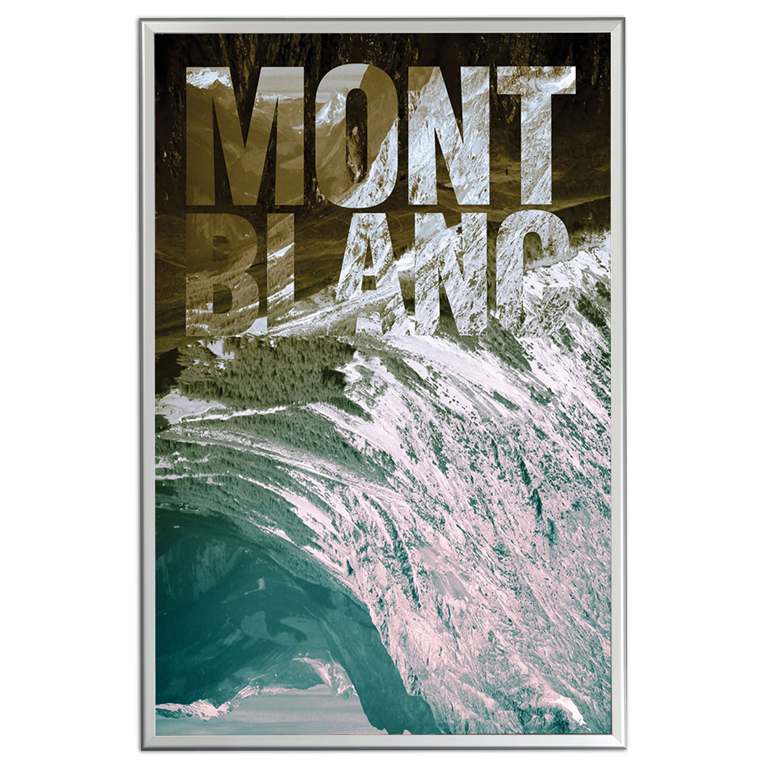 M&T Displays Snap Poster Frame Silver 1.25" Aluminum Profile Front Loading Wall Mounting Photo Picture Document Certificate Sign Holder Mitered Corner Anti Glare Cover (Silver, 40x60 in)