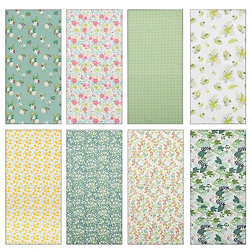 8PCS Cotton Quilting Fabric Bundles 100% Cotton Fat Quarters 20βx20β-Medium Weight- for DIY Crafts,Quilting, Sewing Project, Patchwork (Green)