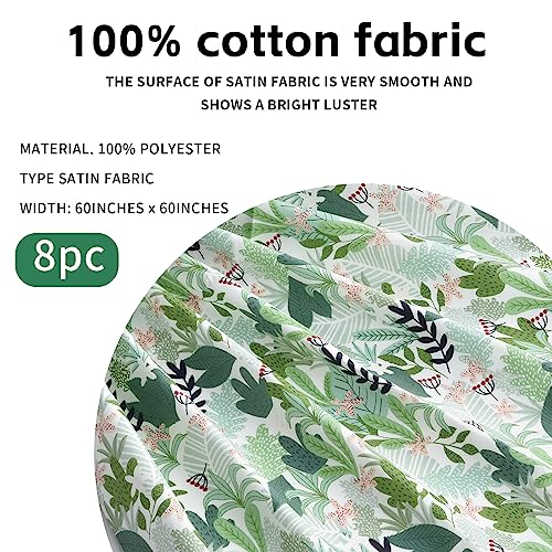 8PCS Cotton Quilting Fabric Bundles 100% Cotton Fat Quarters 20βx20β-Medium Weight- for DIY Crafts,Quilting, Sewing Project, Patchwork (Green)