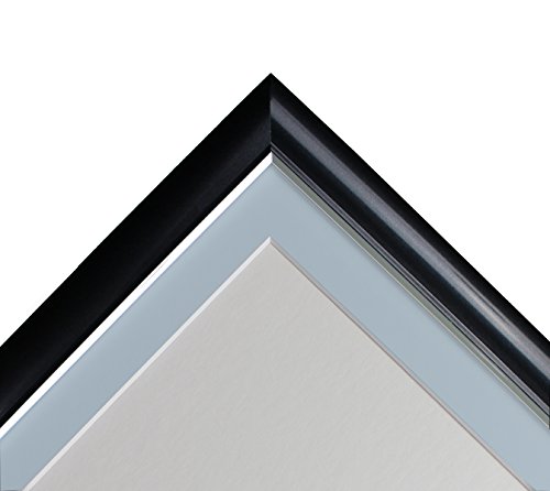 FRAMES BY POST Soda Picture Photo Frame, Plastic, Charcoal with Blue Mount, 50 x 40 cm Image Size 15 x 10 Inch