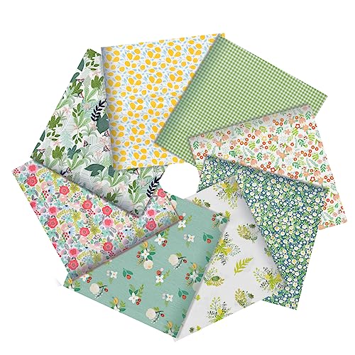 8PCS Cotton Quilting Fabric Bundles 100% Cotton Fat Quarters 20βx20β-Medium Weight- for DIY Crafts,Quilting, Sewing Project, Patchwork (Green)