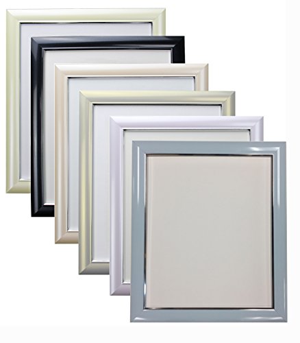 FRAMES BY POST Soda Picture Photo Frame, Plastic, Charcoal with Blue Mount, 50 x 40 cm Image Size 15 x 10 Inch