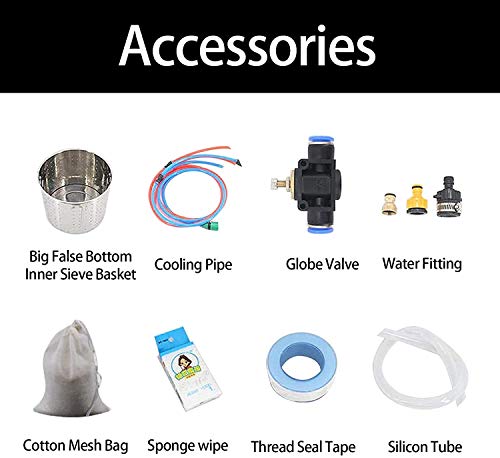 YUEWO 110V Electric 304 Stainless Steel Alcohol Distiller Flute Reflux Column Still with Sight Glasses Wine Making Kit for DIY Whisky Wine Brandy Gin (Produce 92% ABV)