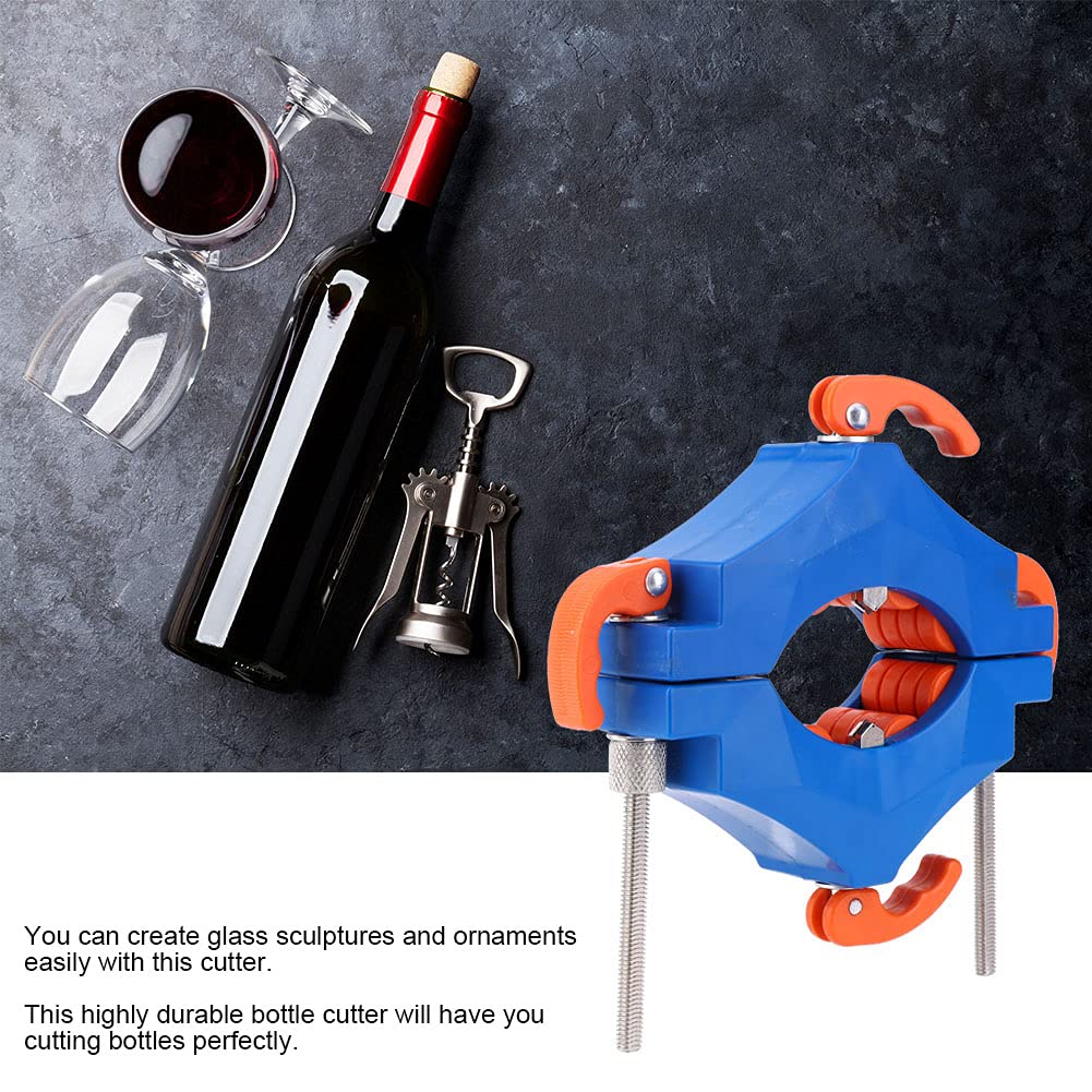 Double Blade Bottle Cutter, Cemented Carbide Wheel Glass Cutting Tool DIY Machine for Cut 2-8mm Thickness of Glass Bottle with Steel Holder