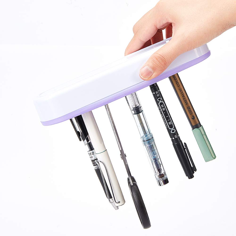 GORGECRAFT Sew Desktop Organizers Silicone Makeup Brush Holder Organizer Cosmetic Storage Box Multipurpose Make Up Brush Stand Painting Pen Holder Sewing Craft Tools for Stash and Store (Purple)
