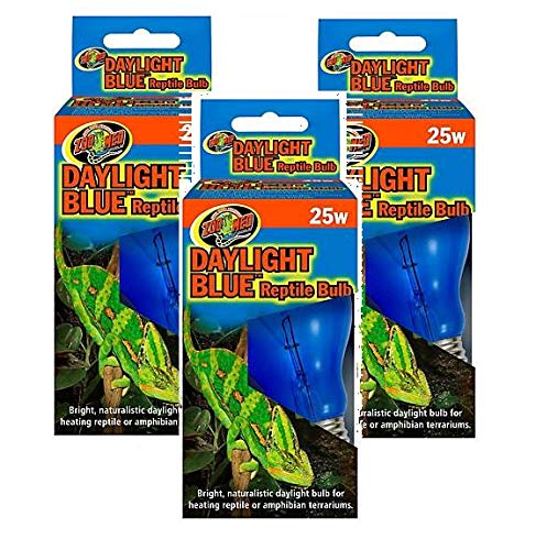 Zoo Med 3 Pack of Daylight Blue Reptile Bulbs, 25 Watts
