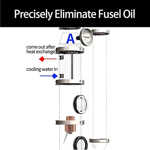 YUEWO 110V Electric 304 Stainless Steel Alcohol Distiller Flute Reflux Column Still with Sight Glasses Wine Making Kit for DIY Whisky Wine Brandy Gin (Produce 92% ABV)