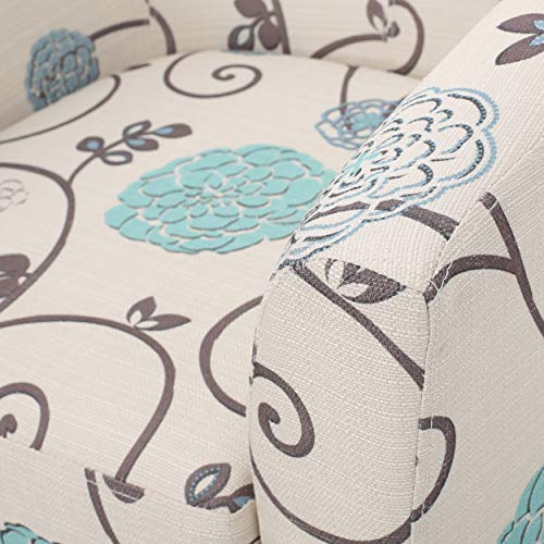 Christopher Knight Home Preston Fabric Club Chair, White / Blue