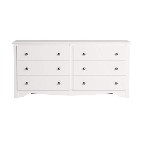 Sonoma 6 Drawer Double Dresser for Bedroom, White