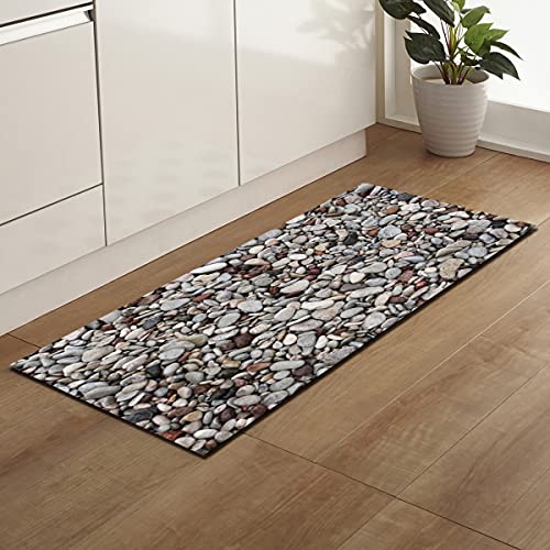 OPLJ Long Kitchen Mat Cobblestone Grain Bath Carpet Floor Mat Home Entrance Doormat Modern Rug Bedroom Living Room Floor Mats A8 60x180cm