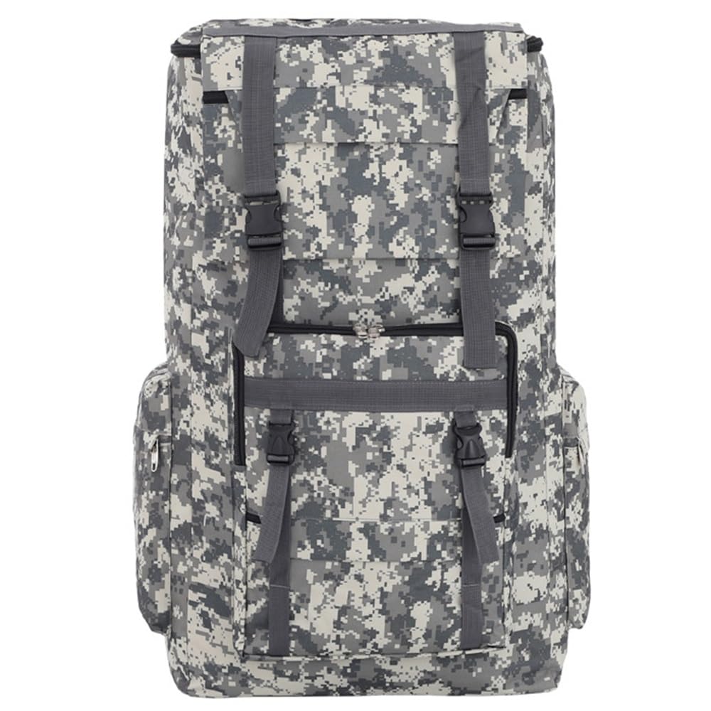 ILOOXI 120L Waterproof Hiking Backpack Outdoor Sport Daypack Lightweight Backpacking Backpack For Camping Travel Rucksack (Color : Grey camouflage, Size : 120L)
