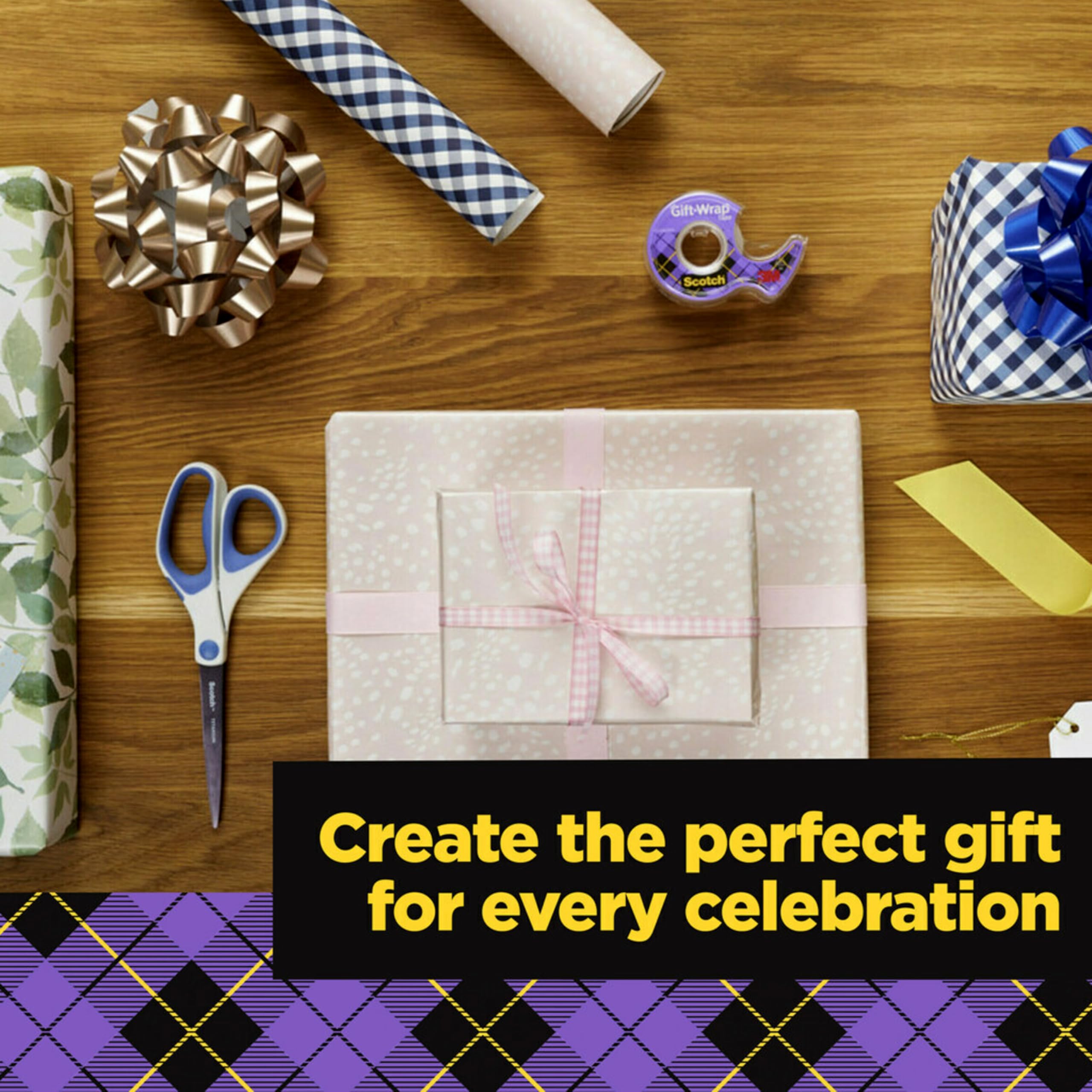Scotch Gift Wrap Tape, 6 Rolls, The Go-To Tape for the Holidays, 3/4 x 650 Inches, Dispensered (615-GW)
