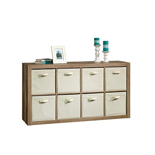 Sauder Stow-Away 8-Cube Organizer, L: 30.91" x W: 15.39" x H: 57.87", Lintel Oak Finish