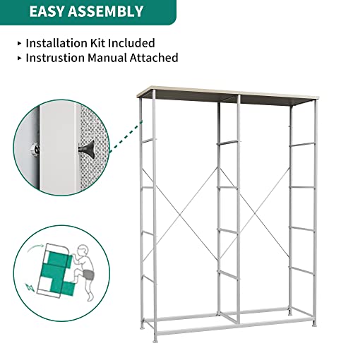 YITAHOME 10 Drawer Dresser - Fabric Storage Tower, Organizer Unit for Bedroom, Living Room, Hallway, Closets & Nursery - Sturdy Steel Frame, Wooden Top & Easy Pull Fabric Bins (Light Grey)