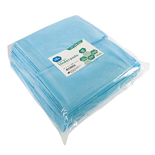 Medpride Disposable Underpads 17'' x 24'' (100-Count) Incontinence Pads, Bed Covers, Puppy Training | Thick, Super Absorbent Protection for Kids, Adults, Elderly | Liquid, Urine, Accidents