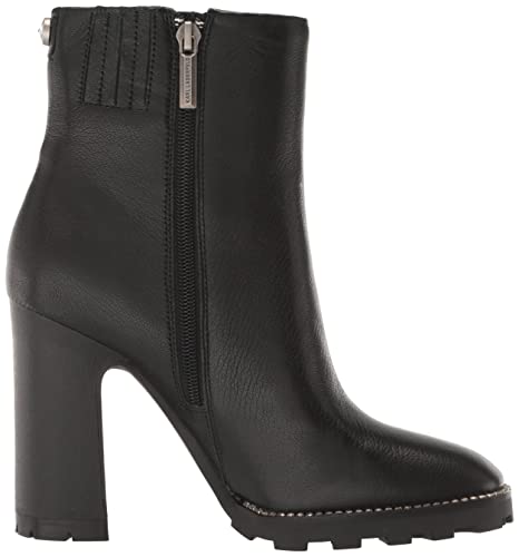 KARL LAGERFELD PARIS Women's Peppy Lug-Sole Zip-up Fashion Boot, Black, 10