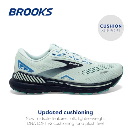Brooks Women’s Adrenaline GTS 23 Supportive Running Shoe - Blue Glass/Nile Blue/Marina - 11.5 Wide