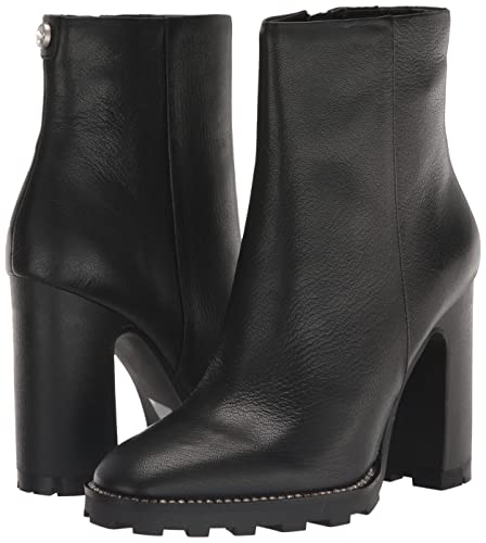 KARL LAGERFELD PARIS Women's Peppy Lug-Sole Zip-up Fashion Boot, Black, 10