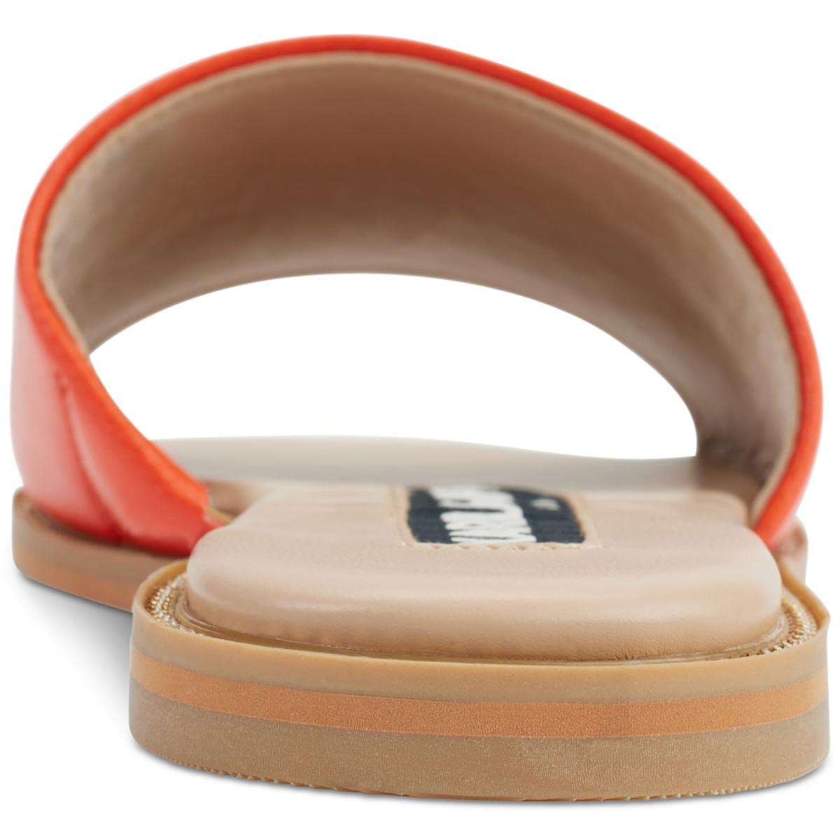 Karl Lagerfeld Paris Womens Gloria Suede Flat Sandals Orange 6.5 Medium (B,M)