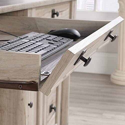 Sauder Palladia Desk with Hutch, L: 59.488" x W: 23.543" x H: 56.496", Split Oak Finish