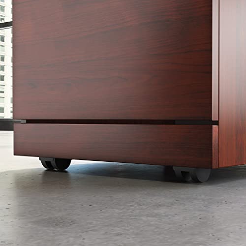 OfficeWorks by Sauder Affirm 72 X 30 Shel 2&3drwr Peds Ste, L: 71.10" x W: 29.53" x H: 29.29", Classic Cherry Finish