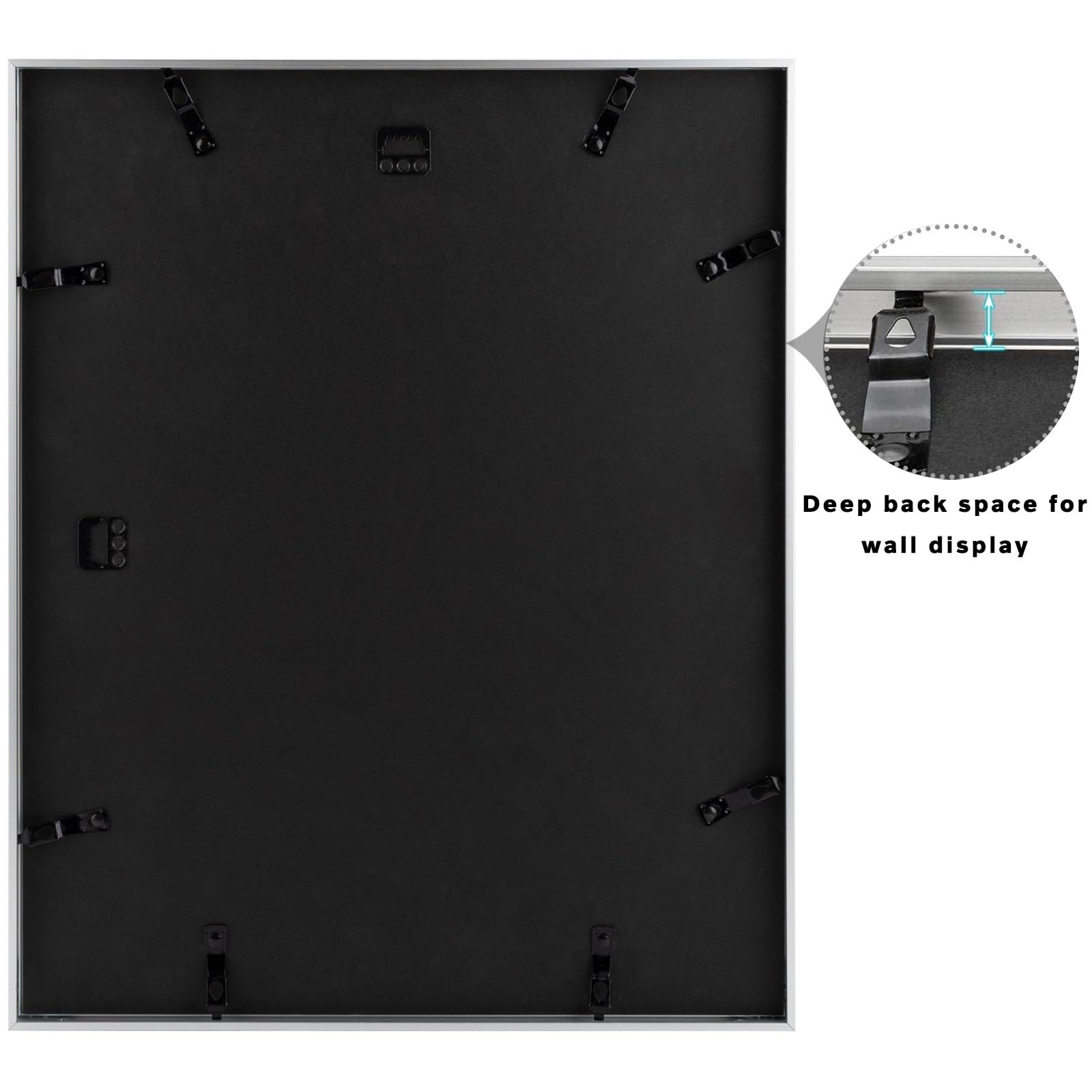 Frametory, 16x20 Metal Picture Frame with Mat for 11x14 Picture & Real Glass, Aluminum Photo Frame Collection (Silver, 2 Pack)