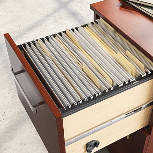 OfficeWorks by Sauder Affirm 72 X 30 Shel 2&3drwr Peds Ste, L: 71.10" x W: 29.53" x H: 29.29", Classic Cherry Finish