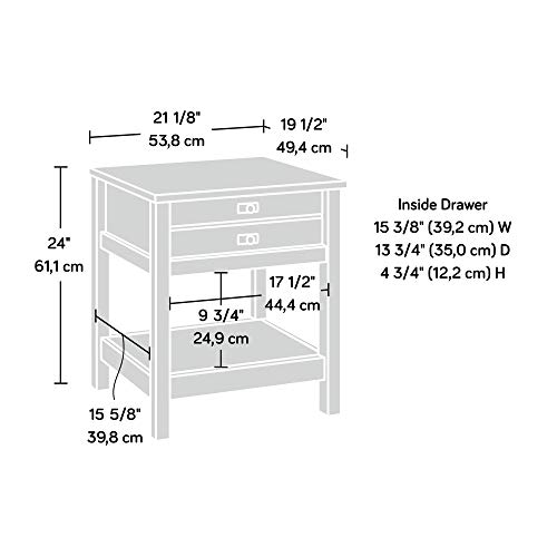 Sauder Cottage Road Night Stand, Soft White Finish