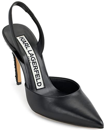 Karl Lagerfeld Paris Women's Caslynn Slingback Pump, Black, 8