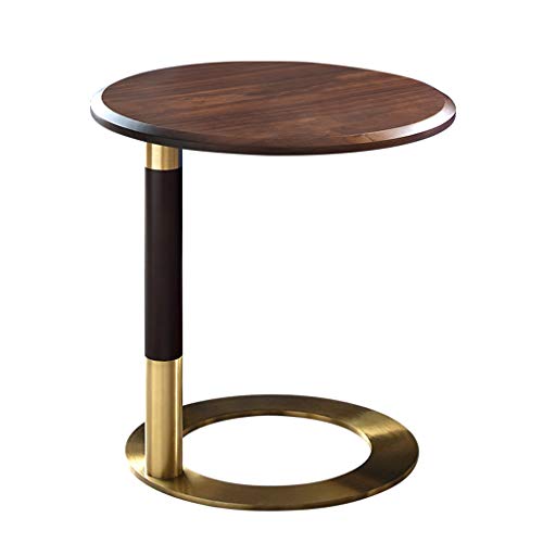 Articles for daily use Side Table Living Room Coffee Table, C Shaped Retro Accent Snack Table Side Table Coffee Table, Sofa Bed Wood Look Coffee Laptop Table, Walnut Wood