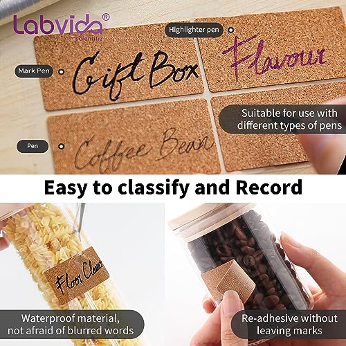 Labvida 4pcs Glass Food Storage Jars 21.3/47.7oz-2/2pcs Food Containers with Airtight Pine Lids, for Pasta, Cookies, Nuts, Coffee Beans, Cereal, Glass Canisters for Kitchen, Pantry,LVAG007