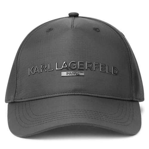 Karl Lagerfeld Paris Men's Sturdy Signature Logo Cap, Black_Ripstop