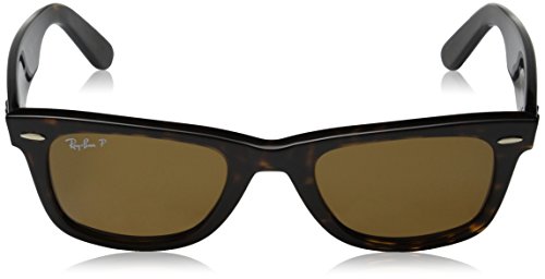 Ray-Ban RB2140 Original Wayfarer Icons Polarized Sunglasses, Tortoise/Brown, 50mm