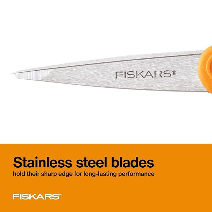 Fiskars 94817797 Micro-Tip Scissors, 5 Inch, Orange