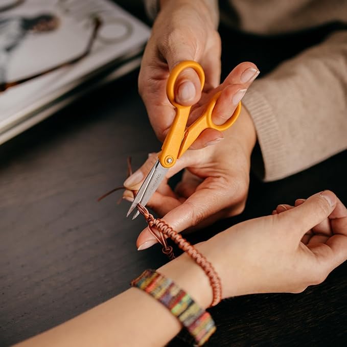 Fiskars 94817797 Micro-Tip Scissors, 5 Inch, Orange