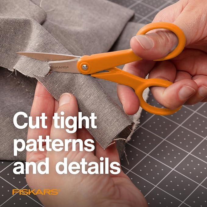 Fiskars 94817797 Micro-Tip Scissors, 5 Inch, Orange