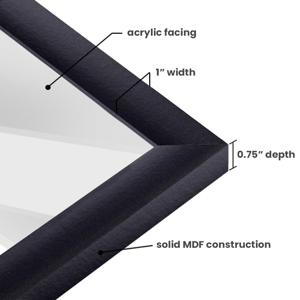 Craig Frames 16x20 Picture Frame, Modern Black with Plexiglass for Posters, Art, and Photography
