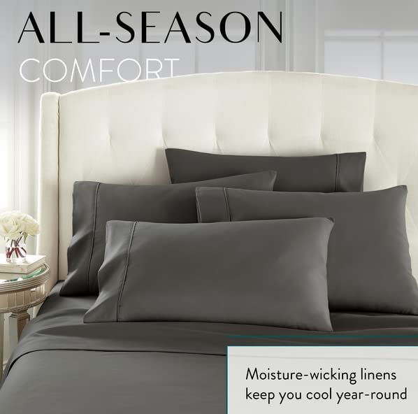 Danjor Linens Bed Linen Set with Deep Pockets - Breathable, Wrinkle Free Soft Bedding & Pillowcases Set, 6 Piece (Queen)