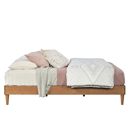 Sauder Cannery Bridge Round Leg Queen Platform Bed, Sindoori Mango Finish